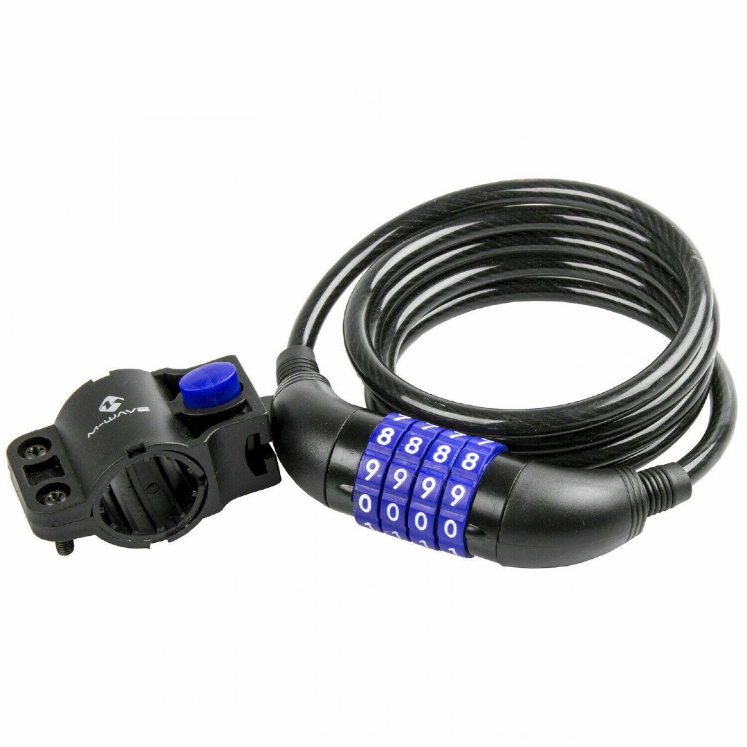 M-Wave combination lock 8mm x 15m steel cable - Cyclemania