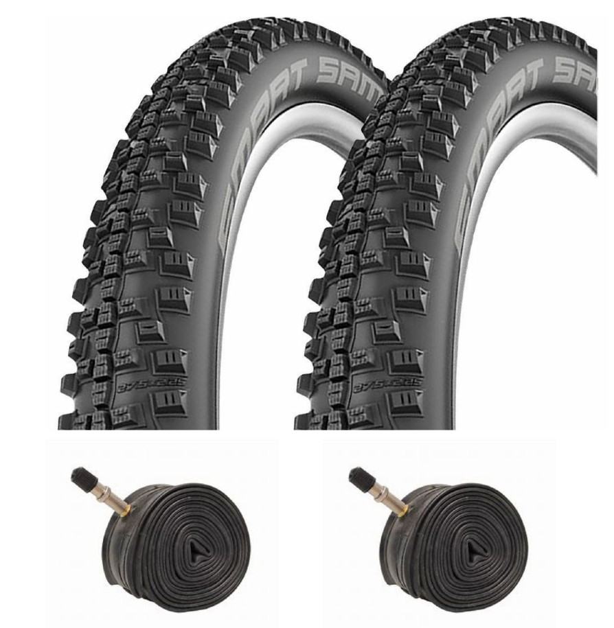 Schwalbe Smart Sam 700 x 35c MTB Bike Tyres Optional Tubes - Cyclemania