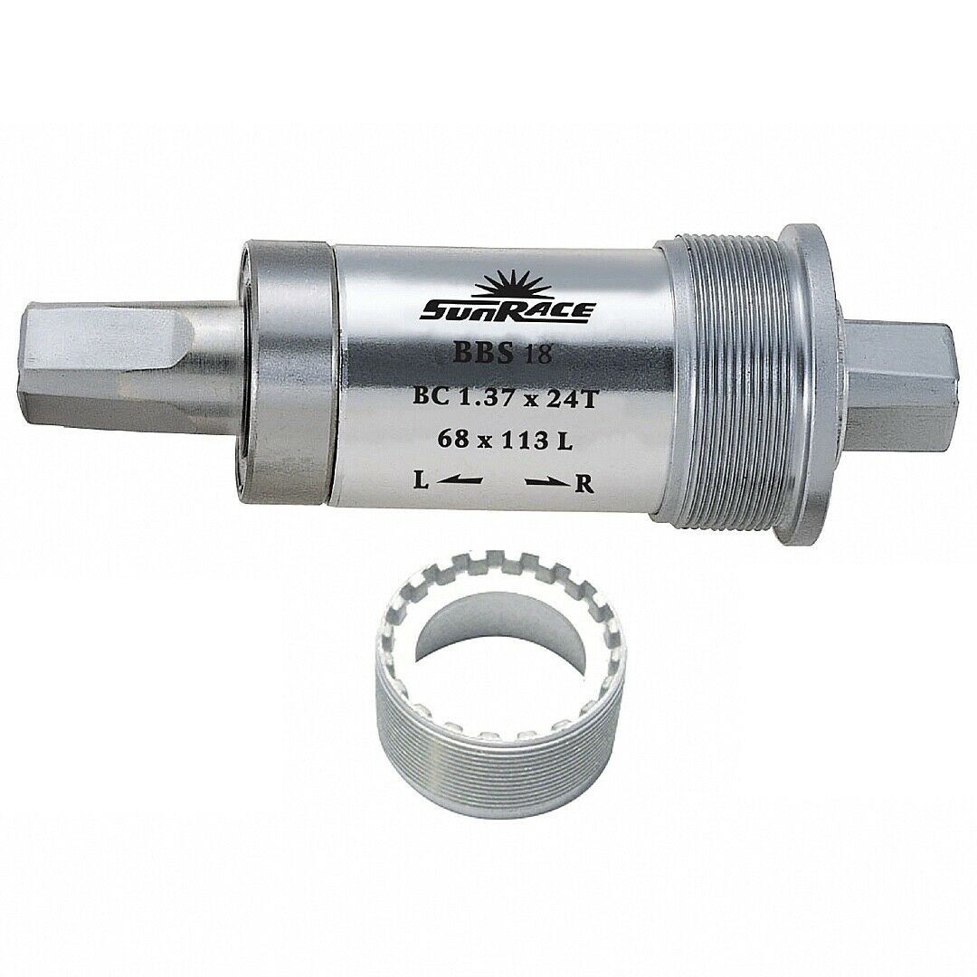 SunRace BBS18 Bottom Bracket W/O Bolts 68 x 113mm - Cyclemania
